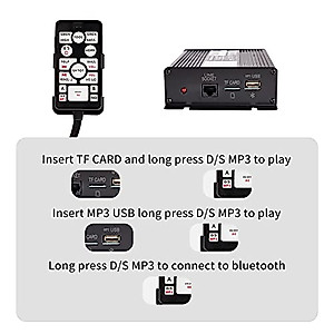 YHAAVALE MP3 Multifunction Police Siren,Bluetooth Y300 Amplifier,Metal Flat Speaker,Electric Emergency Signal Division PA System for Vehicles
