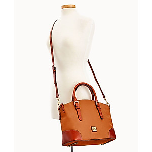 Dooney & Bourke Handbag, Pebble Grain Domed Satchel - Caramel