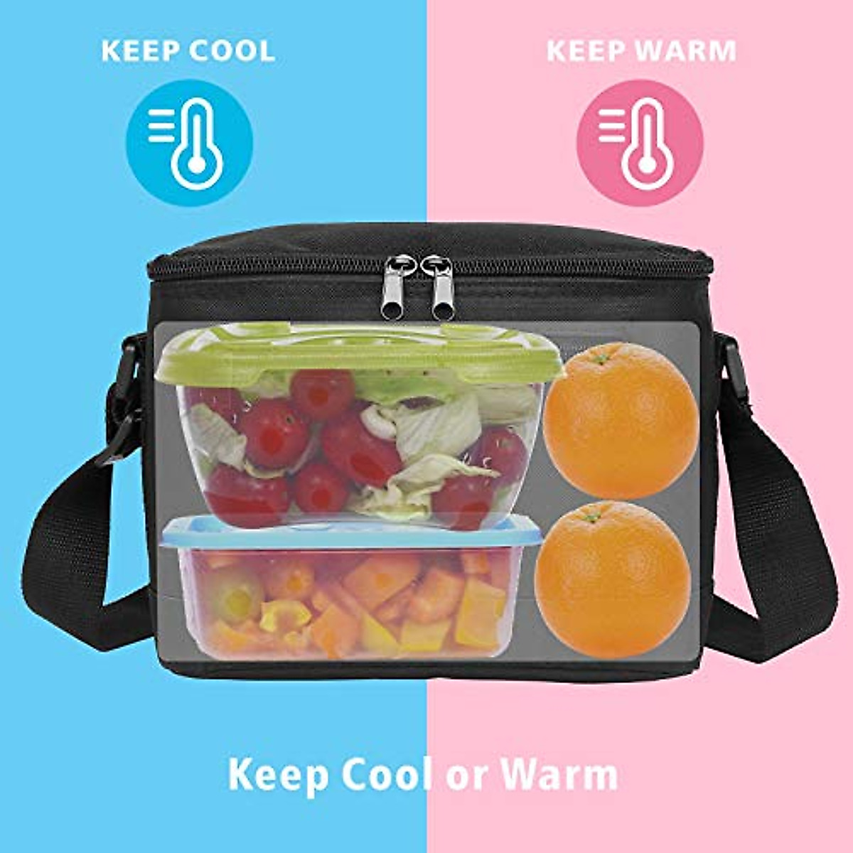 AIRBUYW Insulated lunch Bag, 6 Cans Small Insulated Cooler Box Tote Container Lunch Bag Pack With Adjustable Strap For Women Men