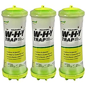 RESCUE! WHY Trap for Wasps, Hornets, & Yellowjackets – Hanging Outdoor Trap - 3 Traps