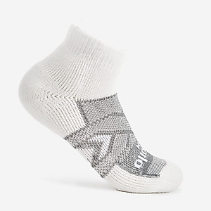Thorlos WCMU Max Cushion 12 Hour Shift Ankle Socks, White/Grey, Medium