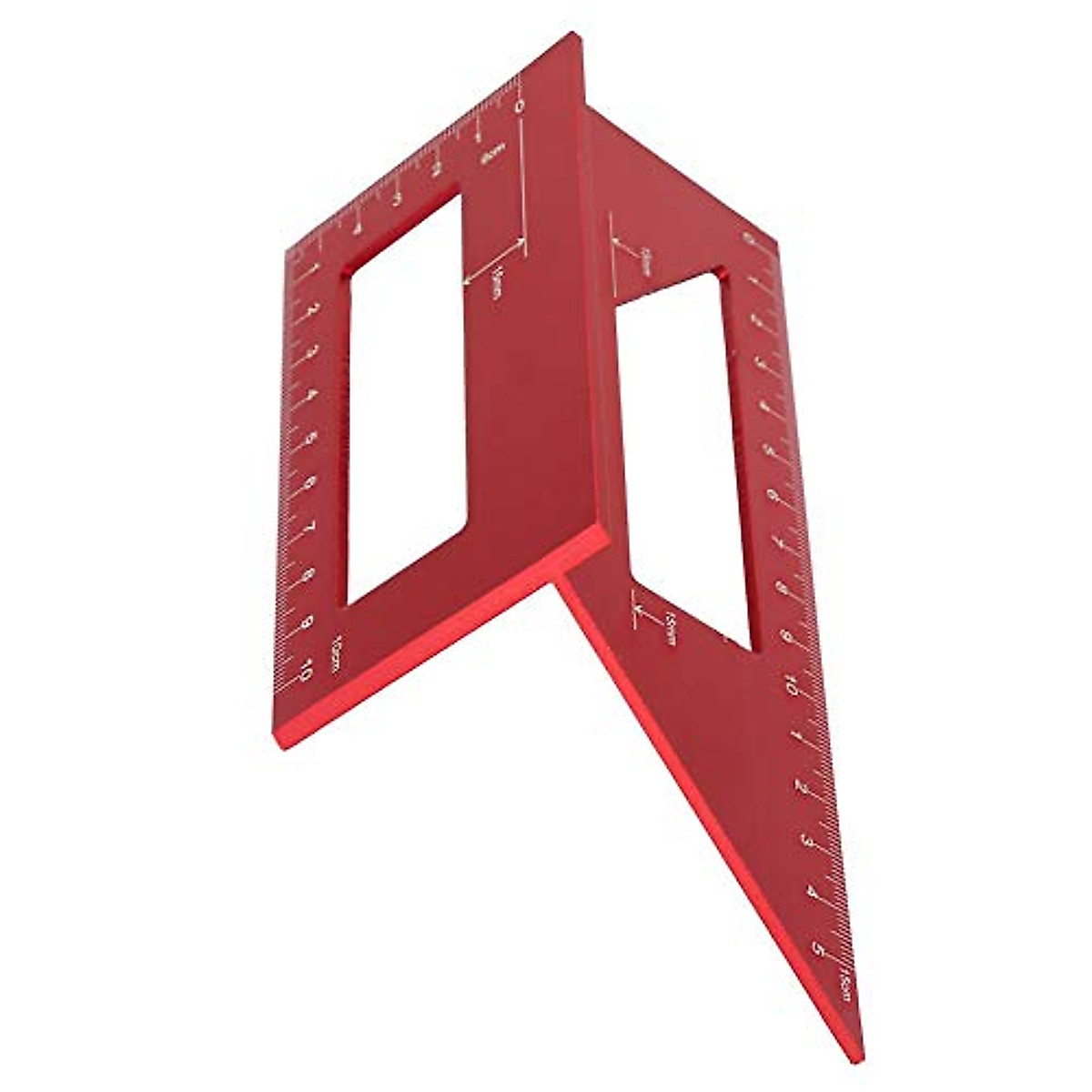 45/90 Degree Layout Miter Gauge, Aluminum Alloy Saddle Layout Square Gauge Saddle Square Woodworking Tool for Woodworking Industrial Carpenter(Red)