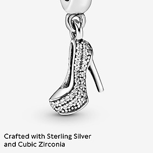 PANDORA Jewelry Pave Stiletto Shoe Dangle Cubic Zirconia Charm in Sterling Silver