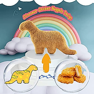 Wlevzzor Dino Nugget Pillow, Get Roaring Large Dino Chicken Nugget Plush Pillow - Perfect for Dinosaur Lovers, Birthday Gifts, and Party Decorations (Dinosaur-A)