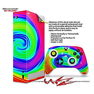 WraptorSkinz Skin Decal Vinyl Wrap compatible with the XBOX Series S Console and Controller Rainbow Swirl (GAMING CONSOLE NOT INCLUDED)