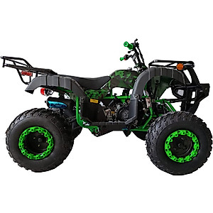 HHH 200 ATV Quad 4 Wheelers Utility ATV Full Size ATV Adult ATVs Big Youth ATVs (Green Camo)