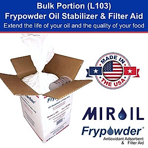 MirOil L103 BULK SAVER Fry Powder Oil Stabilizer and Filter Aid, CS of 3 x gallons for Fryers Oil Saving, Item 403000, Reduce Oil Usage