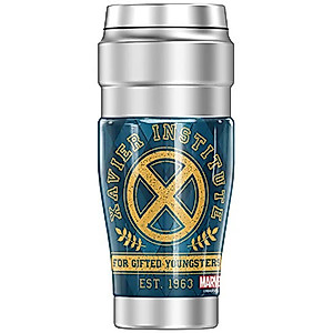 THERMOS MARVEL - X-Men Xavier Institute Plaid STAINLESS KING Stainless Steel Travel Tumbler, Vacuum insulated & Double Wall, 16oz