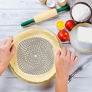 Ferraycle 2 Pieces Pie Weights for Baking Pie Crust Weights Chain Stainless Steel Baking Beads Pie Weights for Dough Kitchen Cooking (6 Ft, 10 Ft)