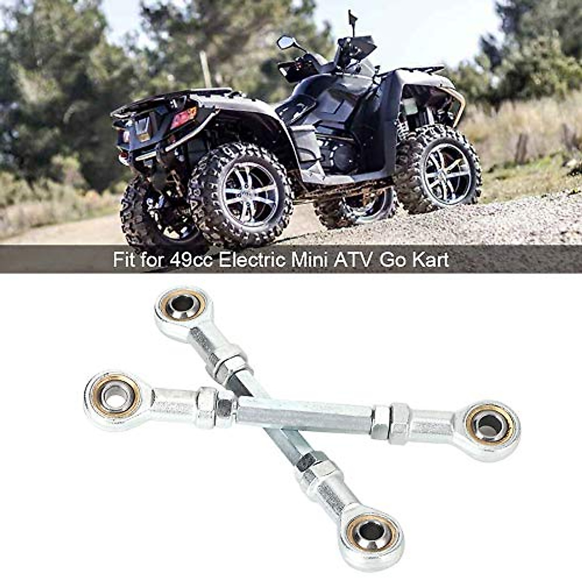 Aramox 2pcs 150mm -170mm 8mm Steering Tie Rod Kit Ball Joint Motorcycle Steering Column Joint Steering Tie Rod for 49cc Electric Mini ATV Kart