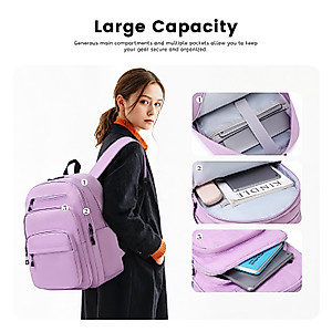Lanola Laptop Backpack,Cool Student Backpack, Travel Business Backpack-Purple