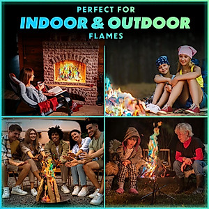 Magical Flames Fire Color Changing Packets for Campfires, Fire Pit, Outdoor Fireplaces - Camping Essentials for Kids & Adults – 12 Pack, Jumbo Flames