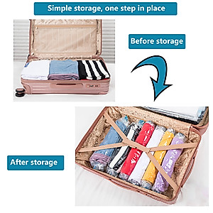 Compression Bags for Travel, Travel Essentials Hand Roll-Up Space Saver Seal Clothes Storage Bags, No Pump Needed Vacuum Storage Bags for Travel Accessories Home Packing Organizers (4 Medium, 4 Large)