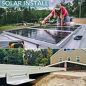 AOOHOOA Solar Panel Mounting Z Brackets Kit with Nuts and Bolts for RV Camper,Boat,Wall and Other Off Gird Roof Installation,A Set of 4 Units (4 Set)