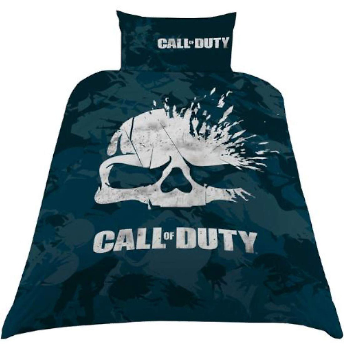 Call of Duty Broken Skull Camo Reversible UK Single / US Twin Duvet Cover with Matching Pillow Case Bedding Set