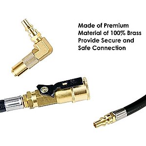 Uniflasy Quick-Connect RV Propane 12 Ft Hose with 90 Degree Elbow Adapter Fitting for Blackstone 17"/22" Griddle or RV Trailer, Camper Gas Grill Conversion 1/4" Quick Connect and Shutoff Valve Kit