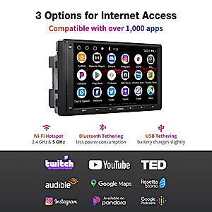 ATOTO A6 PF Double-DIN Android Car Stereo, Wireless CarPlay, Wireless Android Auto, 7inch in-Dash Navigation, Dual BT, WiFi/BT/USB Tethering Internet, 2G+32GB, HD LRV Input with Backup Camera, Mic