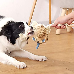 Sedioso Large Dog Toys, Cute Squeaky Dog Toy, Stuffed Animal Plush Toys for Puppies, Durable Dog Chew Toys for Small,Middle,Large Breed (Brown(Uni-Hippo))