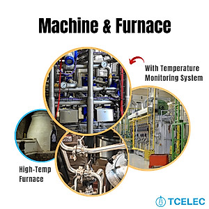 TCELEC TCE-SK05H4-50 K Type Thermocouple Probe for Furnace Oven Meet The 1/2 PT Screw Thread K-Type Input Instrument Thermocouple Thermometer Sensor Temperature Range from 77°F to 1112°F