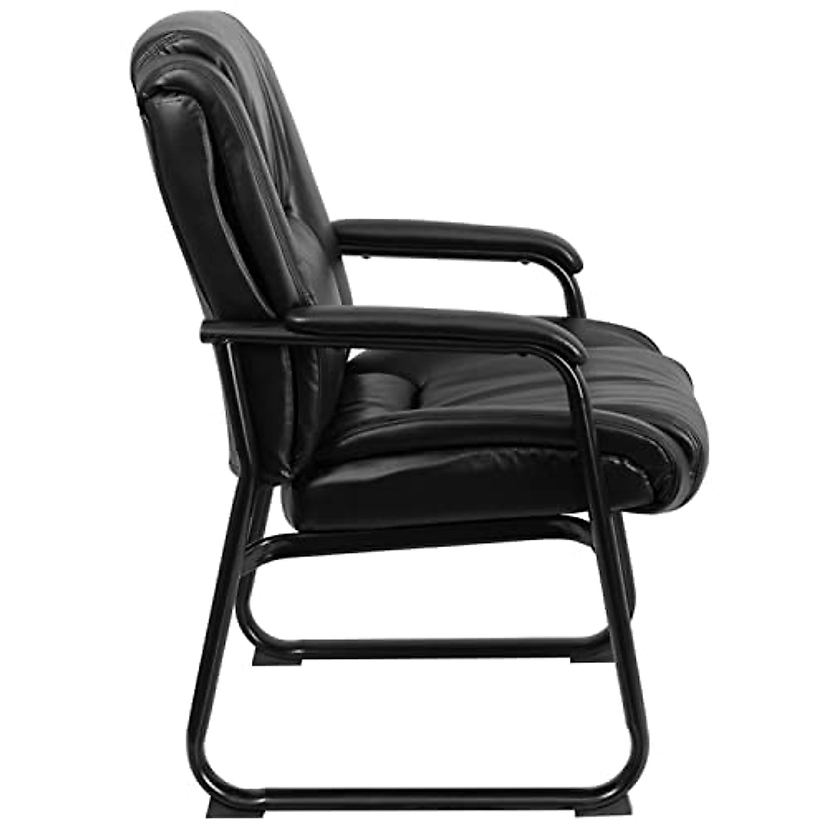 Flash Furniture Reception Chairs | Black LeatherSoft Side Chairs for Reception and Office