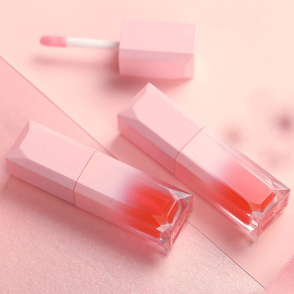 Healthcom 10Pcs 5ml Gradient Pink Empty Lip Gloss Tubes Plastic Mini Refillable Lip Balm Lipstick Bottle Lip Glaze Tube with Wand Travel Pipe Vials DIY Beauty Makeup Cosmetic Container Jar Pot Lip Oil