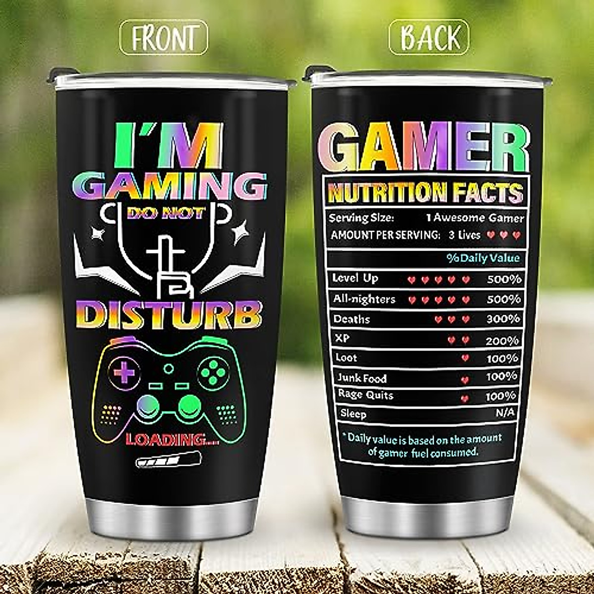 Jekeno Mug Tumbler Gifts for Boys - Gamer Gaming Gamepad Presents for Kids Boys Teen Son Birthday Halloween Christmas Game Controller Cup for Husband Father Dad Coffee Tumbler 20oz Stainless Steel