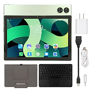 P10 2 in 1 Tablet with Keyboard, 10.1 Inch FHD 5G WiFi USB C Tablet for Android12, 8GB RAM 256GB ROM, 8 Core 4G Network Calling Tablet with Front 16MP Rear Camera for Daily (US Plug)