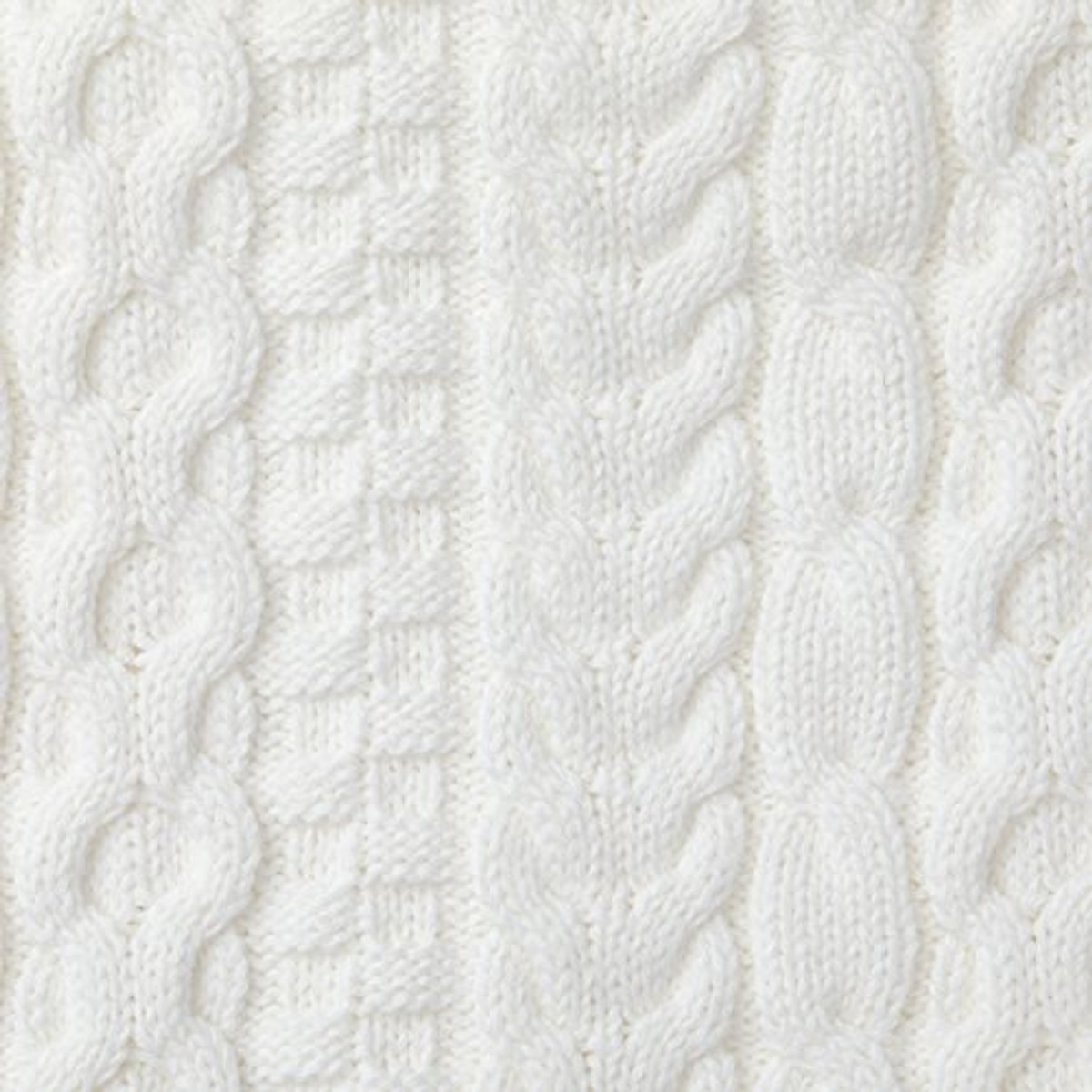 Hope & Henry Layette Ivory Cable Organic Cotton Blanket 31"x31"