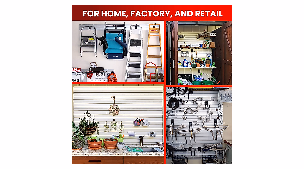 DLDIRECT DiamondLife Aluminum Slatwall Panel Garage Wall Organizer ...