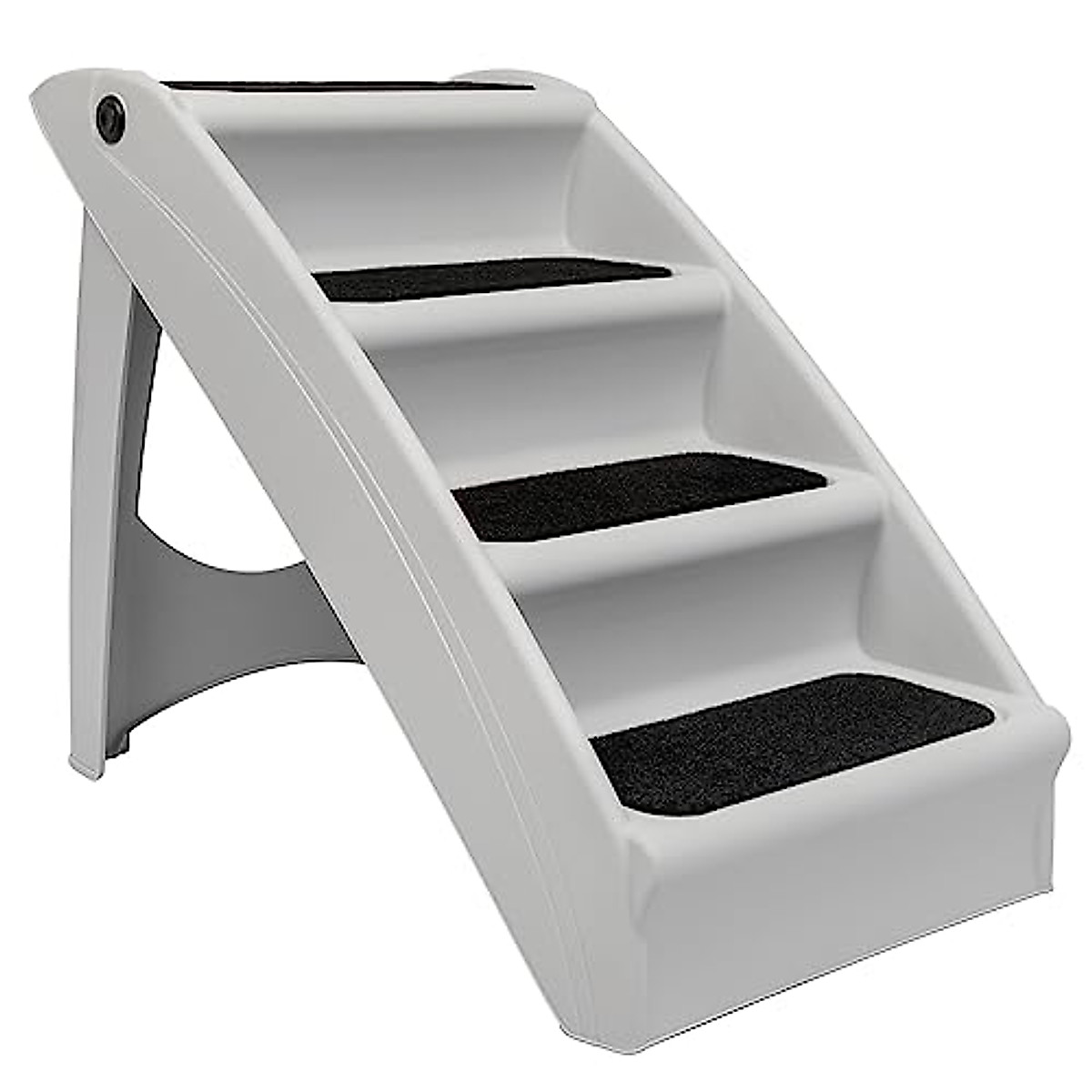 PetSafe CozyUp Folding Dog Stairs for High Beds - Pet Stairs for Indoor/Outdoor Use at Home or Travel - Pet Steps with Siderails, Non-Slip Pads - Durable, Supports up to 200 lbs - Extra Large, Grey