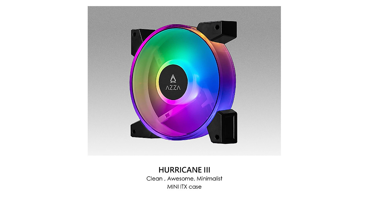 AZZA Hurricane III ARGB Case Fans 120mm Pack with Hub | RGB Sync