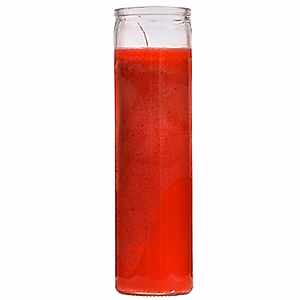 Red 7 Day Unscented 1 Color Candle in Glass
