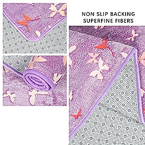 QH Seamless Butterfly Pattern Glow in The Dark Area Rug Area Rug for Living Room Bedroom Playing Room 72 x 60 Inch