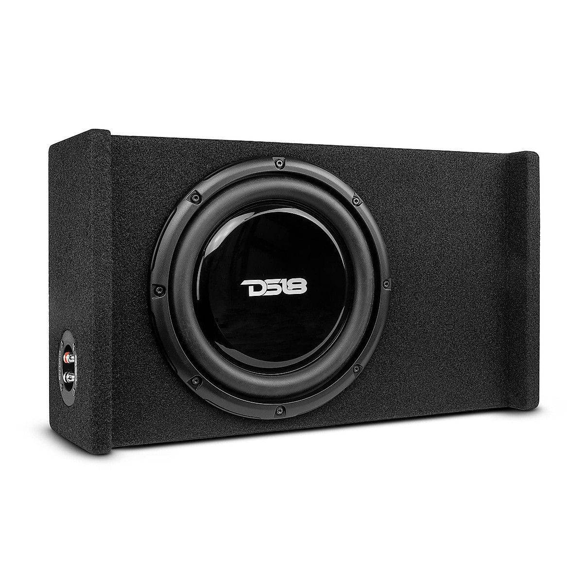 DS18 EN-DF10 10" Shallow Thin Subwoofer Enclosure Down-Firing Compact Sealed Design for Car Trucks 600 Watts Black