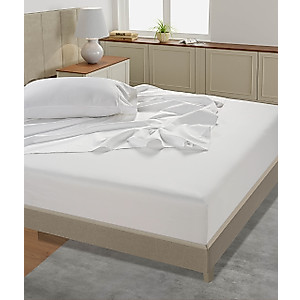 Lane Linen 100% Cotton Sheets – 450 Thread Count Full Size Sheet Set, Naturally Cooling Sateen Sheets, Soft & Comfy, 15” Deep Pocket Fully Elasticized Fitted Sheet, Bedding Sheets & Pillowcases, White