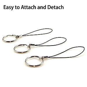 IFAMIO 30 Pcs Key Rings with Lanyards for MP3 MP4 Player Split Key Chain Rings with Nylon Strap Cord for USB Flash Drive Cellphone