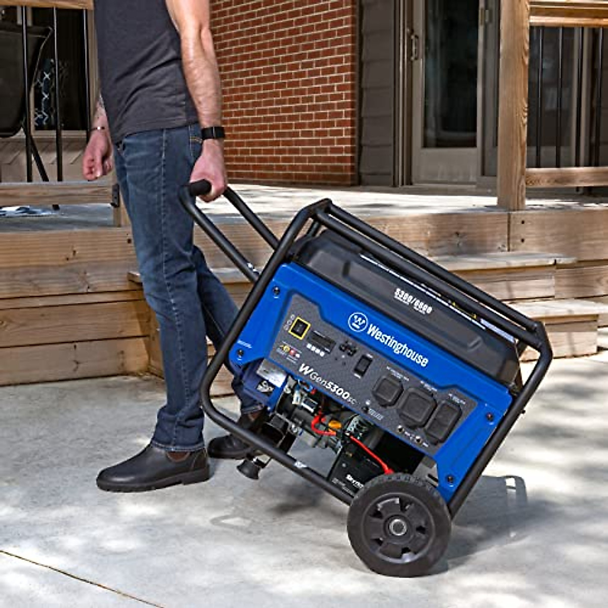 Westinghouse 6600 Watt Home Backup Portable Generator, Electric Start, Transfer Switch Ready 30A Outlet, RV Ready 30A Outlet, CO Sensor