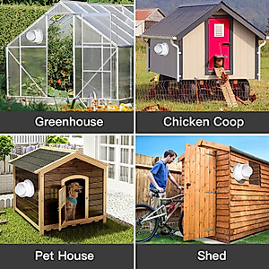 blessny Solar Powered Exhaust fan, 20W Solar Panel + 8" High Speed Ventilation Vent Fan for Outside Greenhouse, Chicken Coop, Shed, Pet House, Attic