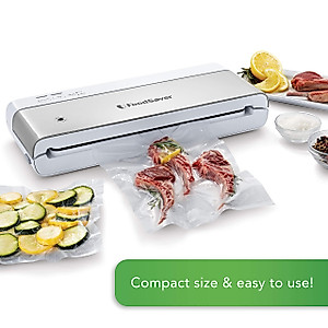 FoodSaver Compact Vacuum Sealer Machine Bundle with Sealer Bags and Rolls for Airtight Food Storage and Sous Vide