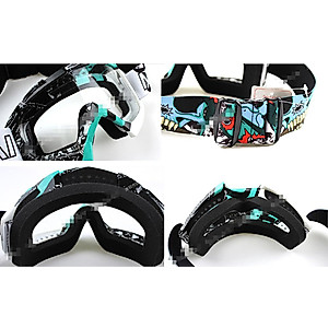 Wonzone Motocross Winter Sports Snowmobile Snowboard Ski Goggles Anti-Fog UV Protection,Windproof Eyewear Protective Glasses (Pink, Clear)