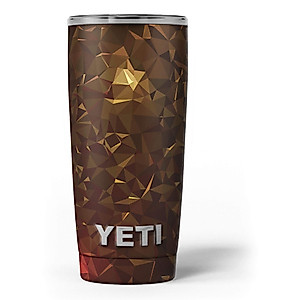 Design Skinz Dark Orange Geometric V13 - Skin Decal Vinyl Wrap Kit Compatible with The Yeti Rambler Cooler Tumbler Cups