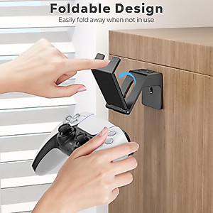 OIVO Controller & Headset Wall Mount Holder Stand, Foldable Headphone Stand, Gaming Controller Holder Hanger Hook, Universal Storage Organizer Controller/Earphone/Game Accessories-8 Packs