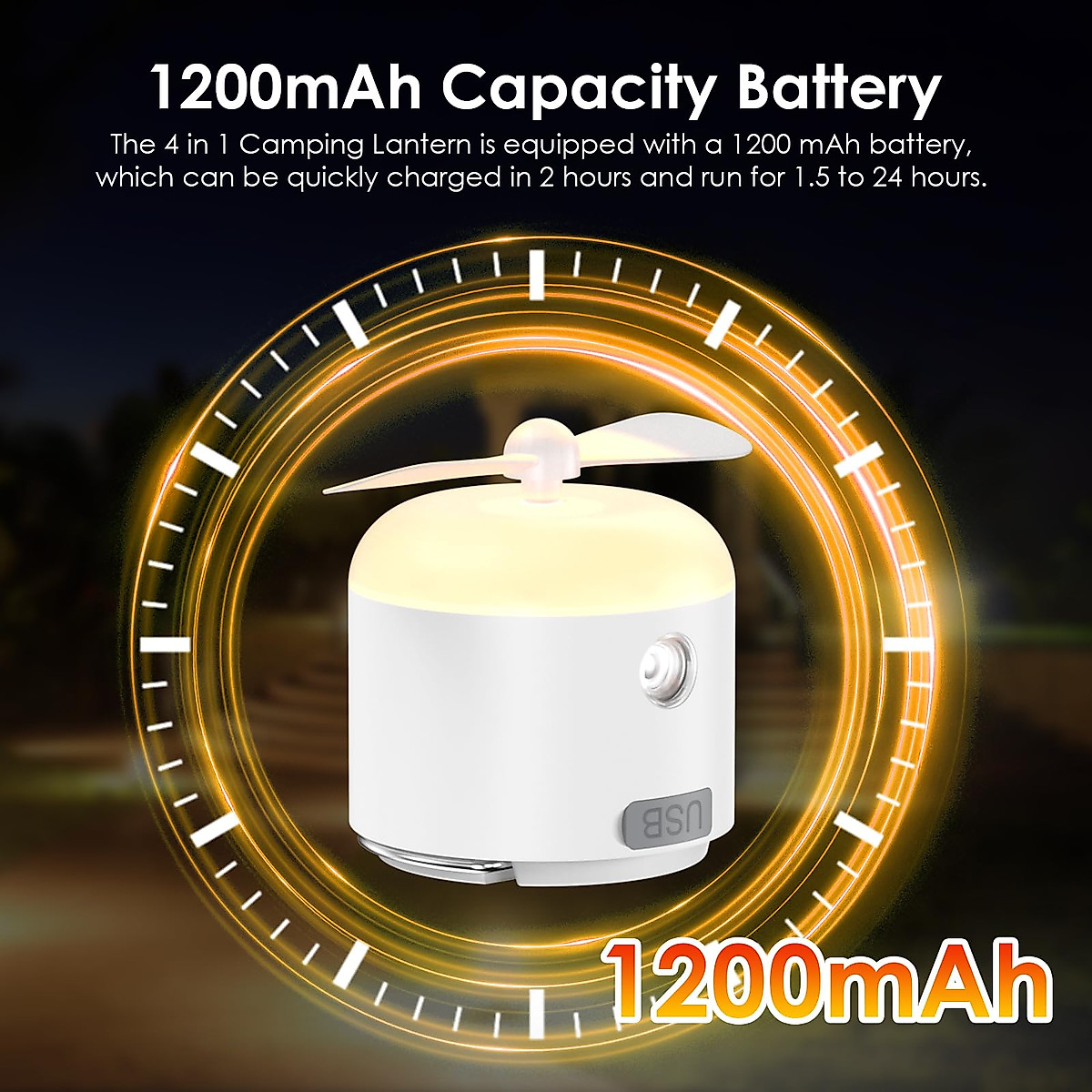 Qoosea Camping Lantern 4 in 1 Camping Lights with Fan & Intelligent Humidifier Rechargeable Camping Lights & Lanterns for Outdoor Camping