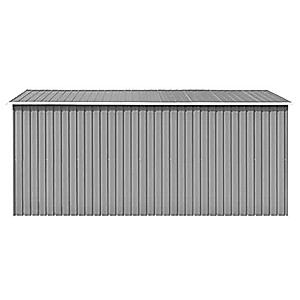 Outdoor Metal Storage Shed, Garden Shed with Door and Vents, Tool Room for Backyard, Patio, Lawn Garden Shed 101.2"x154.3"x71.3" Metal Gray