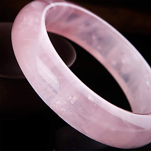 Genuine Jewelry Bangle Natural Rose Quartz Crystal Bangle Inner Diameter 61mm