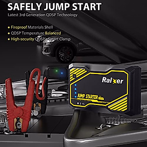 RALXER Battery Jumper Starter Portable,1000A Battery Booster Pack for Up to 7.0 Gas or 5.5L Diesel Engine,12V Portable Jump Box with LED Light,USB C Charge Cable