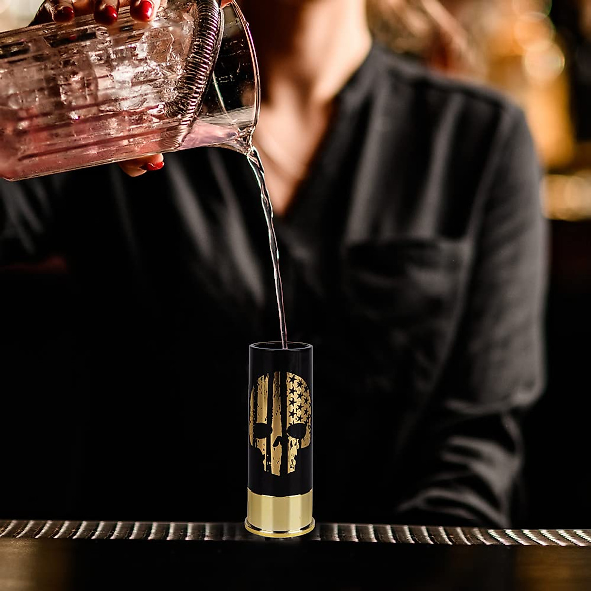 BeBesta 12 GA Shot Glasses Set,Great Drinking Glass Set (black)