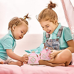 Fuutreo 50 Pcs Vintage Floral Teapot Box Flower Tea Party Gift boxes Teapot Candy Box tea Time party decorations for Tea Garden Wedding Bridal Birthday Baby Shower (Pink)