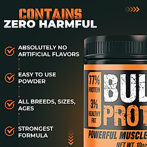 MBF SUPPLEMENTS Bully Protein & Vitamins for Dogs with Toy, 238mg Growth & Mass Gainer Supplement, 30 Days Supply Muscle Up Max for Pitbull, Bully and Bulldog