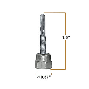Everflow Sammys 8037957-25 DSTR 1-1/2 3/8 Inch Screw Vertical Threaded Rod Anchor Designed for Steel Structure, Steel, Electro-Zinc, Corrosion Resistance, 12-24 x 1-1/2 Inch Screw Length (pack of 25)